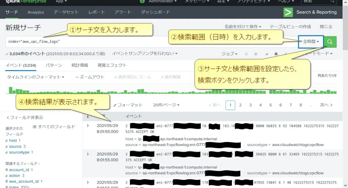 Splunk EnterpriseでAWSのVPC Flow Logsを可視化してみた | そるでぶろぐ